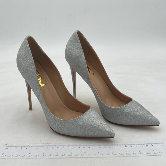 FSJ | Shoes | Fsj Silver Stiletto High Heel Slip On Pointy Toe Pumps Office Pumps Shoes | Poshmark